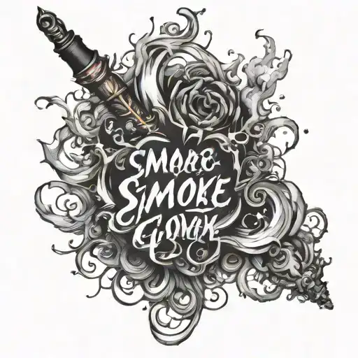 Writing With Smoke Temporary Tattoo - BlackInk AI