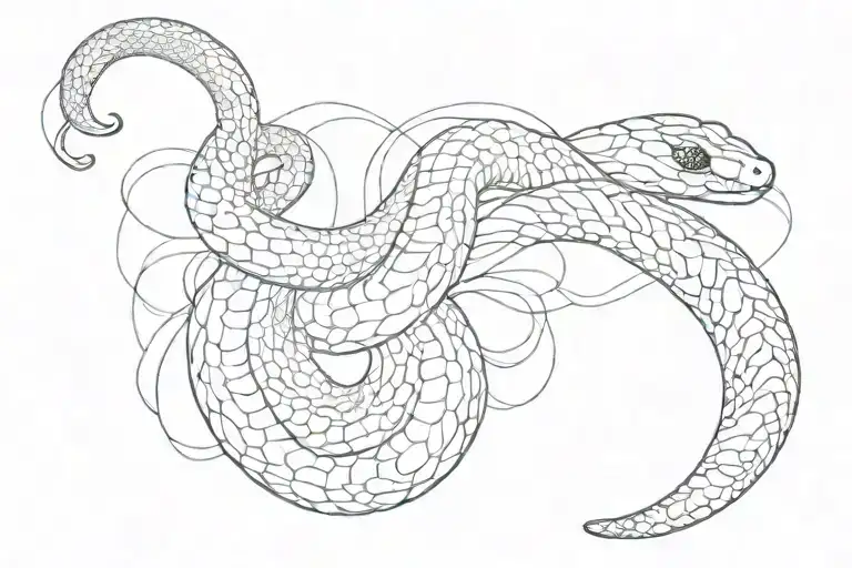 Sketch "A Snake Wrapping Around The Shoulder..." Tattoo - BlackInk AI