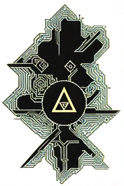 Cyber Sigilism "Cyber Security" Tattoo - BlackInk AI