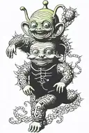 Realism "Cursed Teletubbies Doll With Centipede" Tattoo - BlackInk AI
