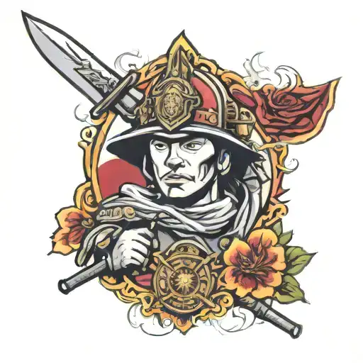Filipino Warrior Firefighter Military ... Temporary Tattoo - BlackInk AI