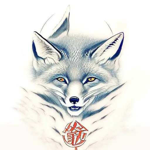 Japanese "Kitsune Fox With Japanese Kanji Of The..." Tattoo Idea ...