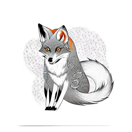 Japanese "Kitsune Fox With Japanese Kanji Of The..." Tattoo Idea ...