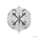 Blackwork "Christian Cross Proverbs 28:6 Semicolon" Tattoo - BlackInk AI