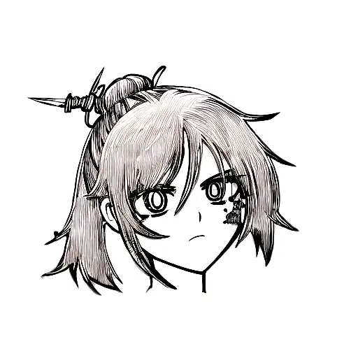 Anime "Barbed Wire" Tattoo Idea - BlackInk AI