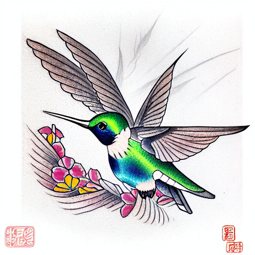 Japanese hummingbird tattoo | Orangetattooshop.com