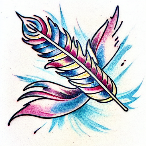Traditional Style Feather Tattoo