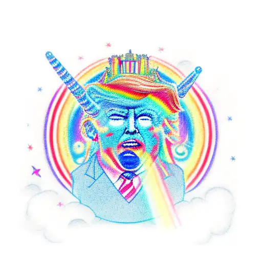 Donald Trump Shooting Lasers From His... Temporary Tattoo - BlackInk AI