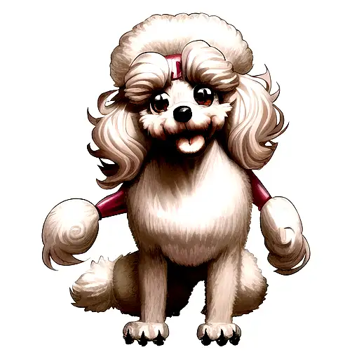 Anime "Maltese Poodle Snarling" Tattoo - BlackInk AI