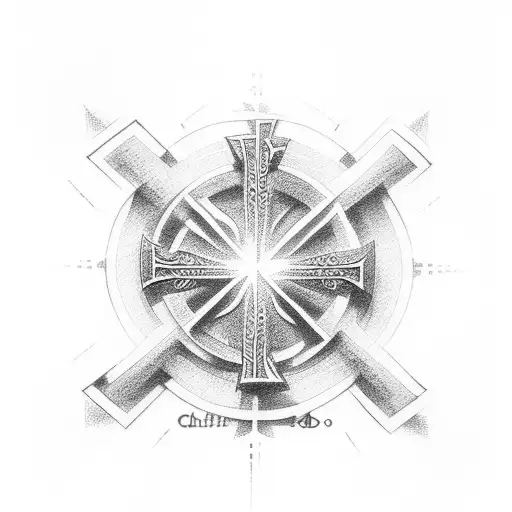 Christian Cross + Credo Temporary Tattoo - BlackInk AI