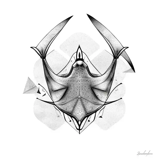 Sketch "Manta Ray Flapping In Colored Geometric..." Tattoo Idea ...