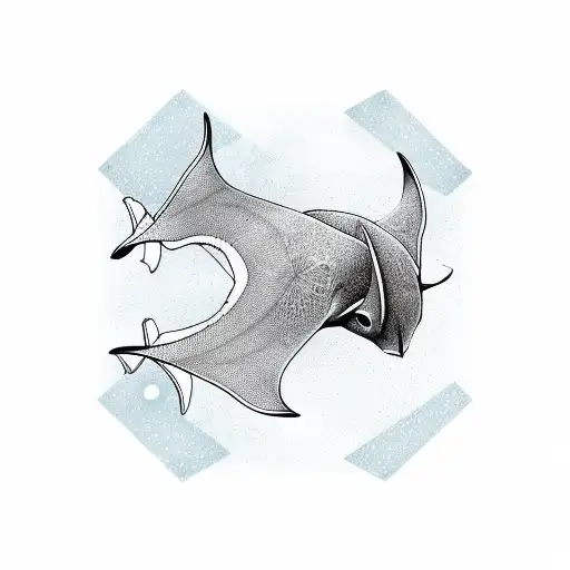 Sketch "Manta Ray Flapping In Colored Geometric..." Tattoo Idea ...