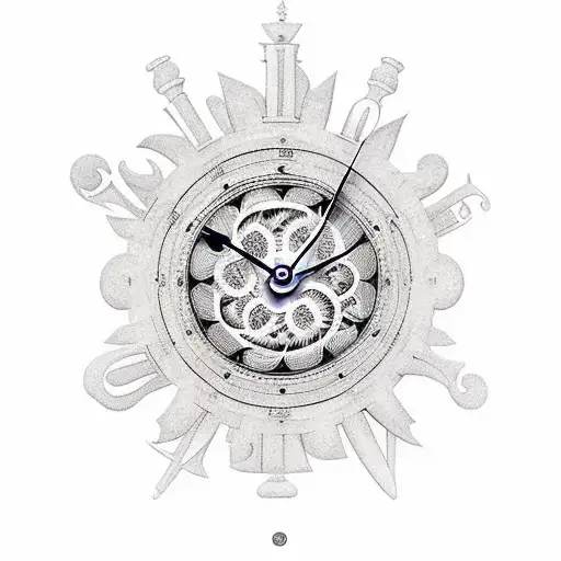 Realism "Clock Carmen Bernardo" Tattoo - BlackInk AI