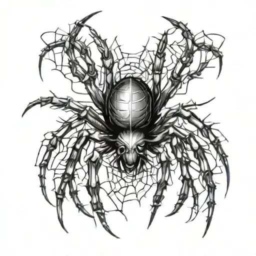 Blackwork "Spider The Curdling Isolation Of..." Tattoo - BlackInk AI