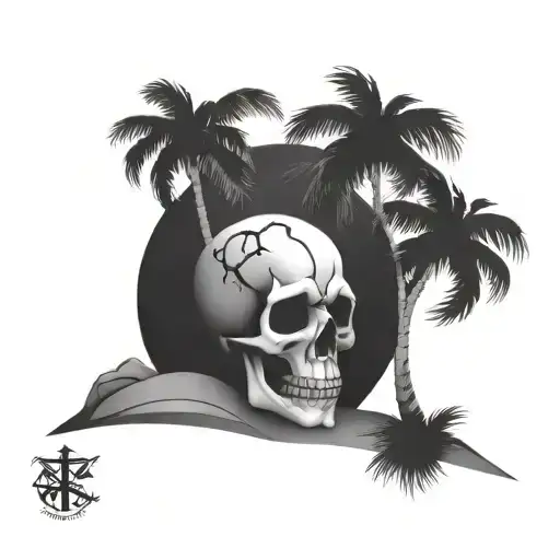 Skull palm tree tattoo - Bronctattooaus.com