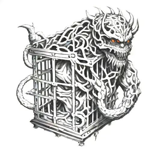 Caged Monster Tattoos