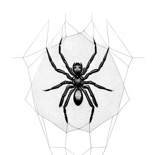 Blackwork "Spider With T" Tattoo - BlackInk AI