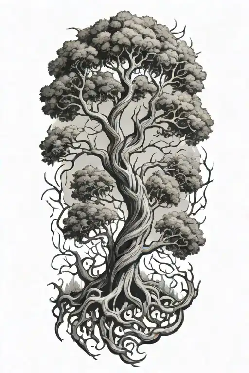 Twisted Tree Tattoo Stencil Reaching For The Moon – Twisted Tree Ink