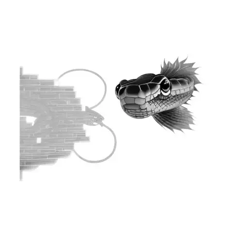 A Snake Going Across The Bottom Name Temporary Tattoo - BlackInk AI