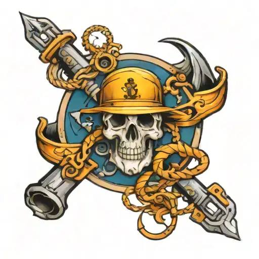 Neo-Traditional "Marine Engineer" Tattoo - BlackInk AI