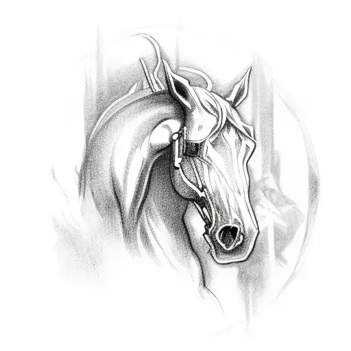 Sketch "Headless Horseman" Tattoo - BlackInk AI