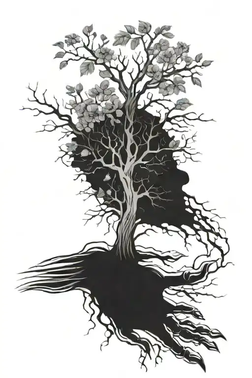 Poison Tree Hand Tattoo Design Temporary Tattoo - BlackInk AI