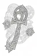 Stencil "Simple Ankh Symbol But The Lines Has To..." Tattoo - BlackInk AI