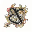 Neo-Traditional "Cursive Letters S D" Tattoo - BlackInk AI