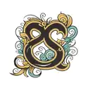 Neo-Traditional "Cursive Letters S D" Tattoo - BlackInk AI