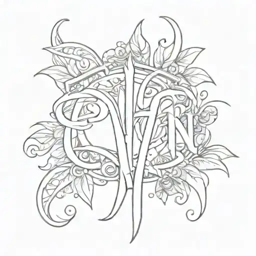 Sketch "Name "Evan"" Tattoo - BlackInk AI