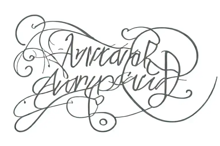 Minimalist "Amarah In Cursive Writing" Tattoo - BlackInk AI