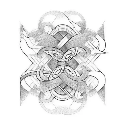 Infinity Symbol With Erin In The Line... Temporary Tattoo - BlackInk AI