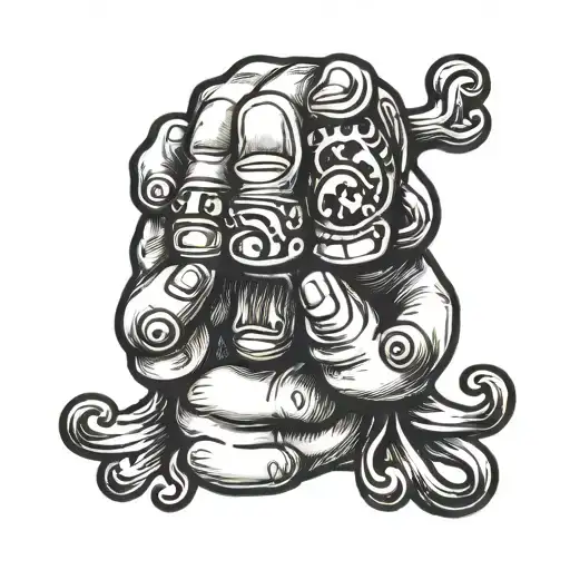 Knuckle Duster Attached Temporary Tattoo - BlackInk AI