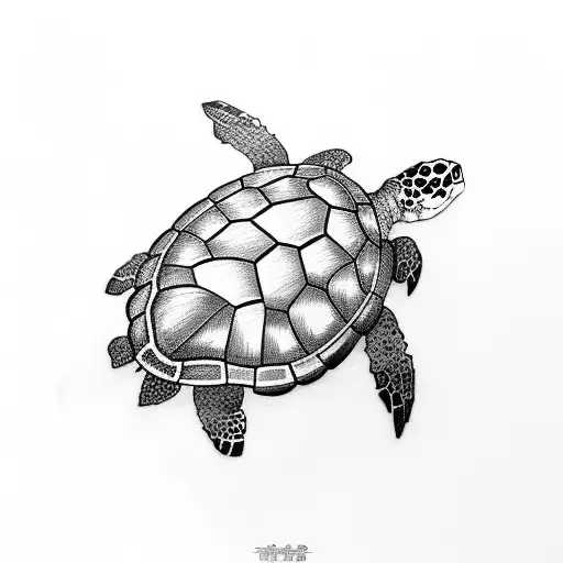 Dotwork "Turtle" Tattoo Idea - BlackInk AI