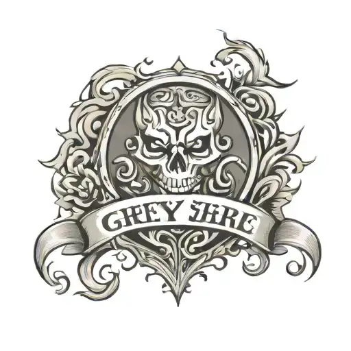 Neo-Traditional "Grey 59 Logo" Tattoo - BlackInk AI