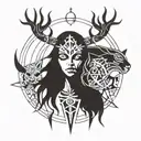 Mara Is The Goddess Of Winter And... Temporary Tattoo - BlackInk AI
