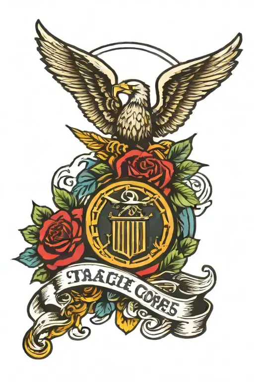 Navy And Marine Corps Temporary Tattoo - BlackInk AI