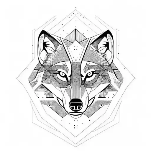 Tribal "Wolf Futurista Minimalista Y Solo Con..." Tattoo Idea - BlackInk AI